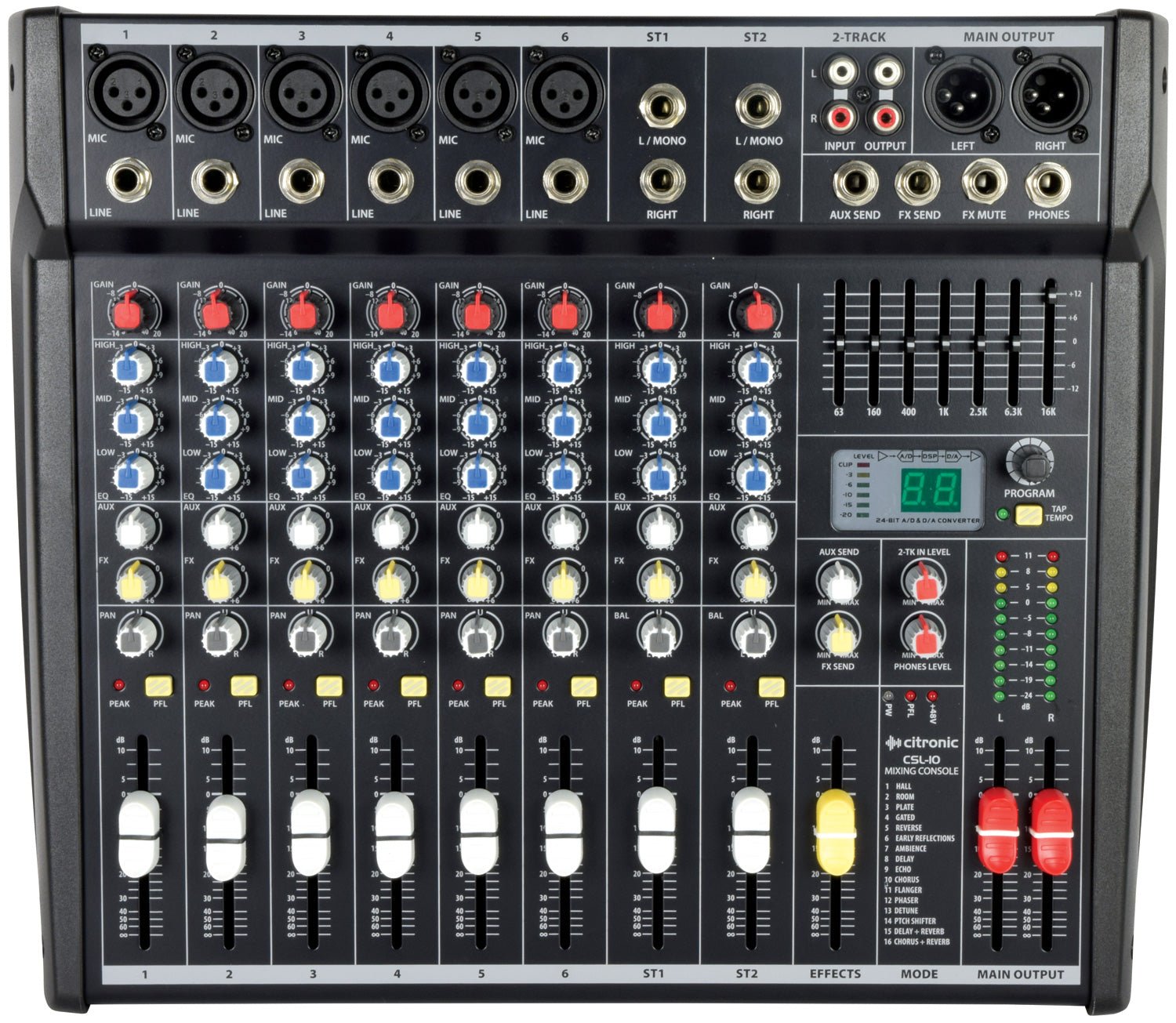 Citronic CSL-10 Compact Mixing Console with DSP – 10-Input Mixer with ...